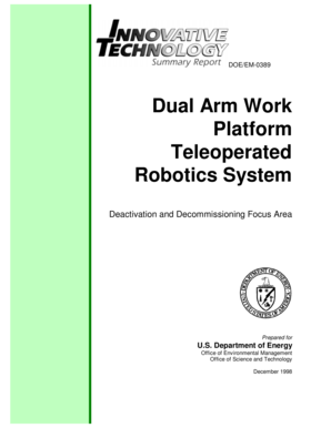 Fillable Online infohouse p2ric Dual Arm Work Platform Teleoperated ...