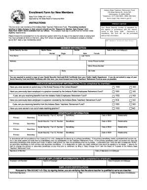 Fillable Online Indiana Enrollment Form For New Members - State Legal ...