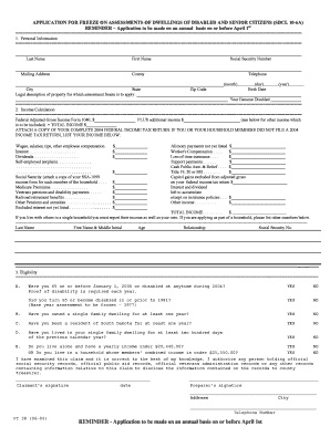 Fillable Online South Dakota Application For Freeze On ... - State ...