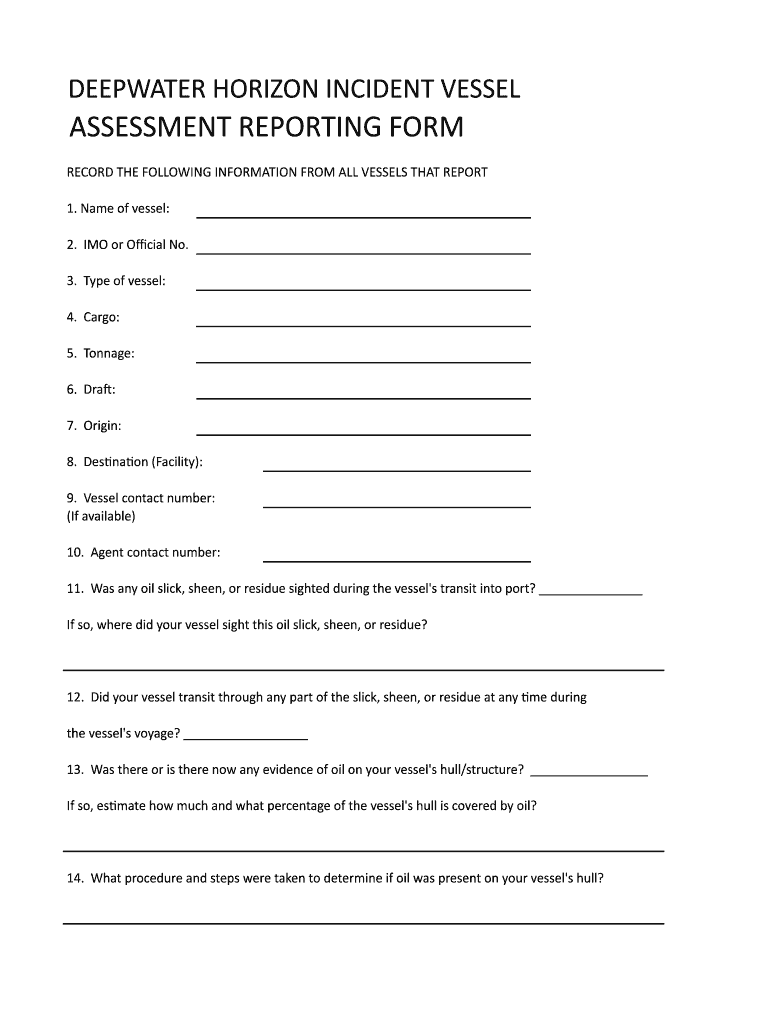 Fillable Online Vessel Assessment Form - Port of Pascagoula Fax Email ...
