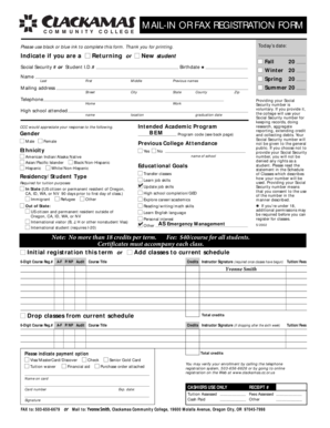 Fillable Online clackamas EmergencyManagement Registration Form (PDF ...