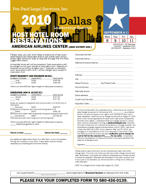 Fillable Online Host Hotel Form - LegalShield Fax Email Print - pdfFiller