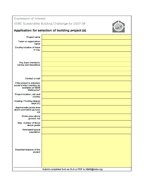Fillable Online IiSBE Sustainable Building Challenge for 2007-08 bApplicationb for bb Fax Email ...