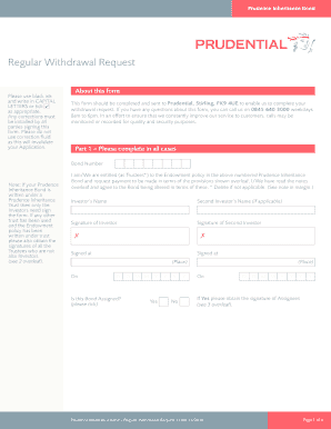 Fillable Online pruadviser co Regular Withdrawal Request Form ...