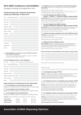 Fillable Online abdo org 6962 Conference Booking Form 2pp AW_A4 - ABDO ...