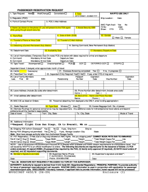 Passenger Reservation Request - Fill Online, Printable, Fillable, Blank ...