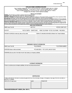 Fillable Online public navy PRIVACY ACT STATEMENT GENERAL: AUTHORITY ...