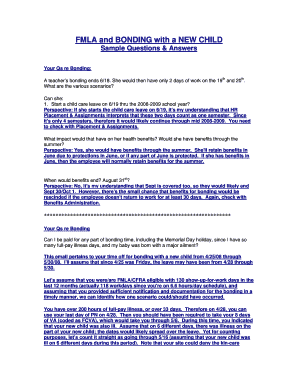 Fillable Online FMLA and BONDING with a NEW CHILD Fax Email Print ...