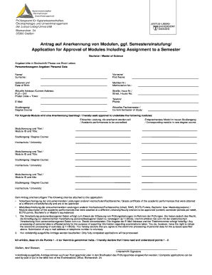 Fillable Online uni-giessen Formular Anerkennung von Modulen - Justus-Liebig-Universit t ... Fax ...