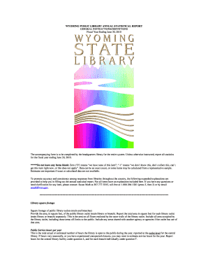 Fillable Online WYOMING PUBLIC LIBRARY ANNUAL STATISTICAL REPORT Fax Email Print - pdfFiller