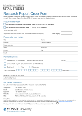 Fillable Online buseco monash edu Research Report Order Form - buseco ...