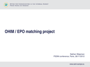 Fillable Online oecd OHIM / EPO matching project - OECD - oecd Fax ...
