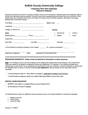 Fillable Online sunysuffolk SUPERVISOR GUIDELINE - Suffolk County Community College Fax Email ...