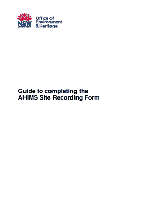 Fillable Online environment nsw gov Guide to completing the AHIMS site ...