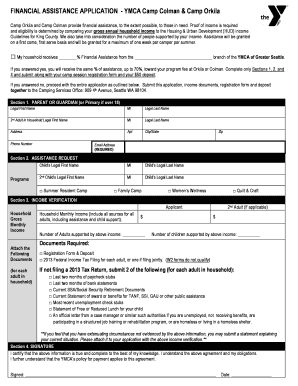 Fillable Online seattleymca FINANCIAL ASSISTANCE APPLICATION - YMCA ...