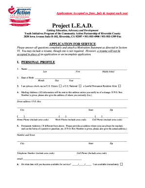 Fillable Online capriverside Project L.E.A.D. - Community Action ...