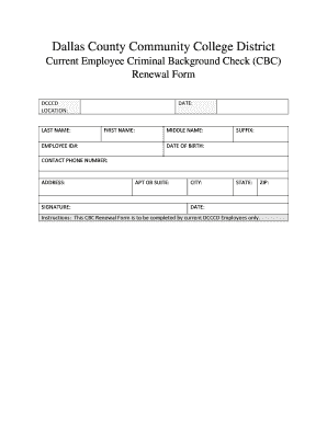 Fillable Online dcccd Current Employee Criminal Background Check (CBC ...