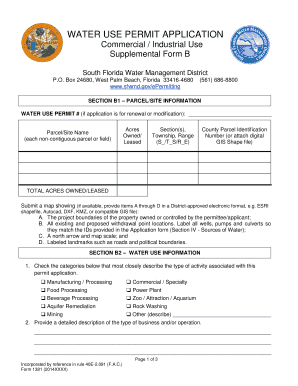 Fillable Online sfwmd WATER USE PERMIT APPLICATION Commercial ...