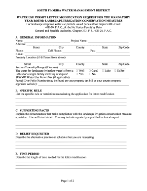 Fillable Online sfwmd SOUTH FLORIDA WATER MANAGEMENT DISTRICT Page 1 of ...