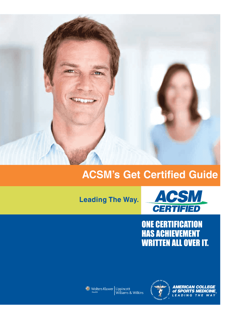 Fillable Online ACSMs Get Certified Guide Fax Email Print - pdfFiller