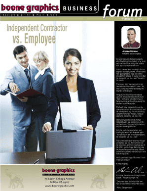Fillable Online Vs. Employee - Boone Graphics Fax Email Print - pdfFiller