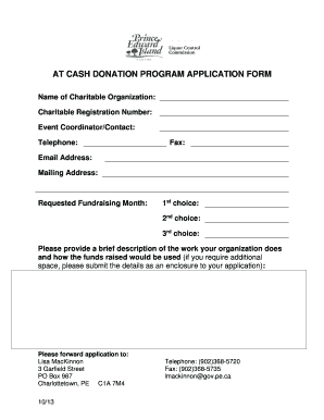 Fillable Online gov pe At Cash Donation Program Application Form Fax ...