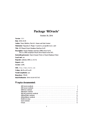 Fillable Online cran r-project Package ROracle Fax Email Print - pdfFiller
