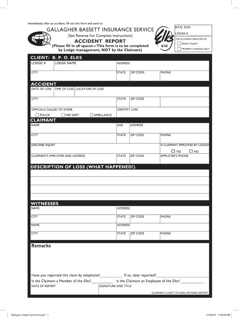 Fillable Online azelks Accident Report (fillable) Fax Email Print ...