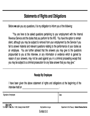 Fillable Online Statements of Rights and Obligations (Form 8112) - NTEU ...
