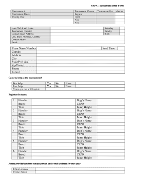 Fillable Online Flyball Entry Form_foss Fax Email Print - pdfFiller