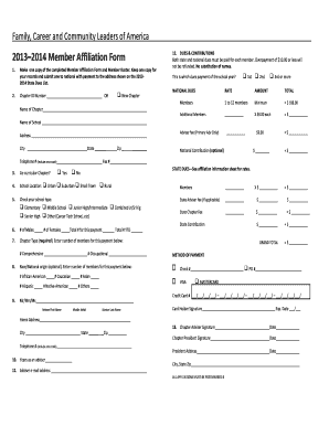 Fillable Online www2 mecc 2013 2014 Member Affiliation Form - fccla Fax ...
