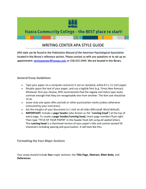 Fillable Online WRITING CENTER APA STYLE GUIDE Fax Email Print - pdfFiller