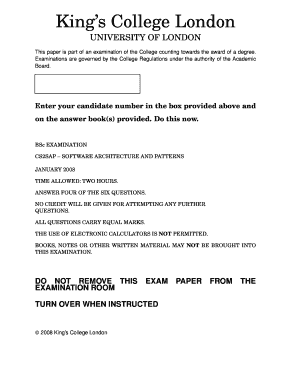 Fillable Online dcs kcl ac Kings College London Fax Email Print - pdfFiller