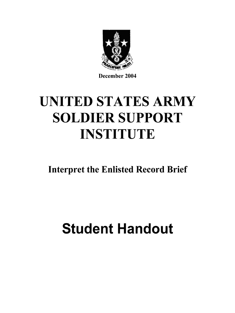 Fillable Online Interpret the Enlisted Record Brief Fax Email Print ...
