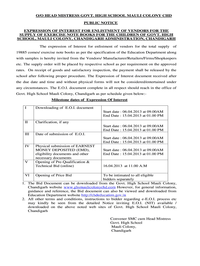 Fillable Online Education department chandigarh administration - School Fax Email Print - pdfFiller
