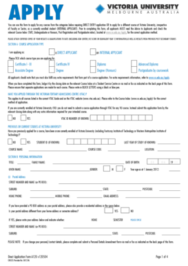 Fillable Online TAFE Direct Application Form - Victoria University Fax ...