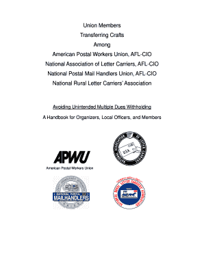 Fillable Online APWU Member leaving the APWU craft (not in the window ...