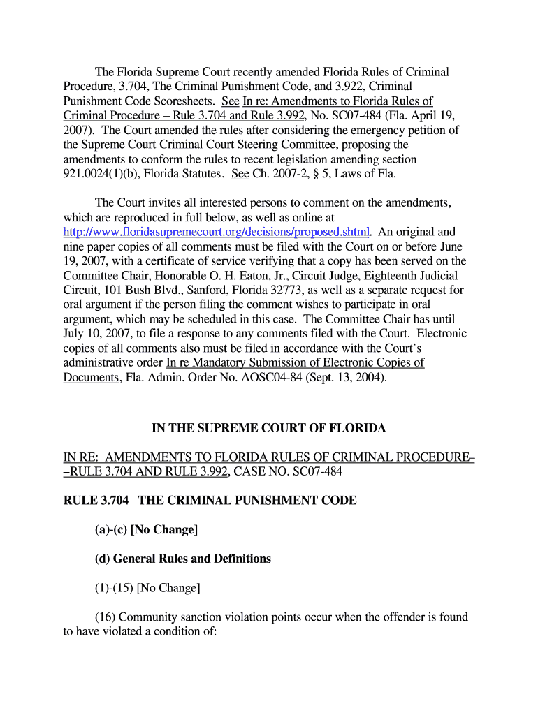 Fillable Online floridasupremecourt The Florida Supreme Court recently ...