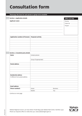 Fillable Online Consultation form - Waikato Regional Council Fax Email ...