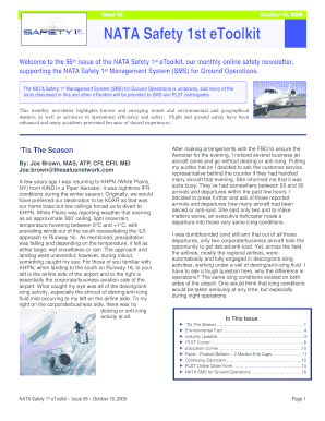 Fillable Online Issue 56 October 16, 2009 NATA Safety 1st eToolkit ...