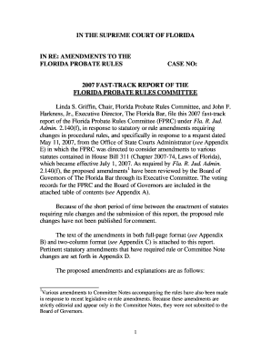 Fillable Online floridasupremecourt FLORIDA PROBATE RULES COMMITTEE Fax ...
