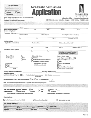 Fillable Online Graduate Enrollment Checklist - Columbus State ...