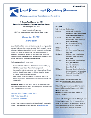 Fillable Online www2 ku Legal Permitting & Regulatory Processes Fax ...