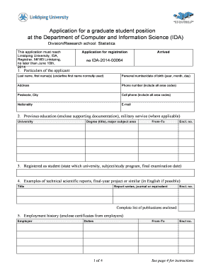 Fillable Online ida liu Application for a graduate student position at ...