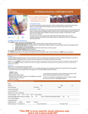 Fillable Online acep INTERNATIONAL OPPORTUNITY - ACEP - acep Fax Email ...