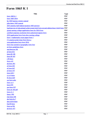 Fillable Online Form 1065 K 1. form 1065 k 1 Fax Email Print - pdfFiller