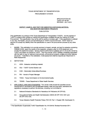 Fillable Online ftp dot state tx TEXAS DEPARTMENT OF TRANSPORTATION ...