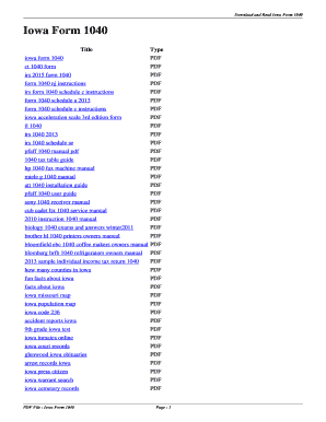 Fillable Online Iowa Form 1040. iowa form 1040 Fax Email Print - pdfFiller