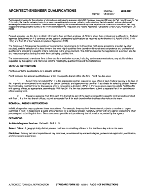 Fillable Online photos state SF-330; Architect-Engineer Qualifications ...