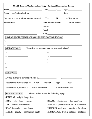 Fillable Online Patient encounter form - NJ Gastro Fax Email Print ...